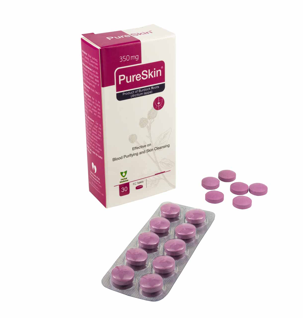 قرص روکش‌دار پیوراسکین _ PureSkin Tablet - داروسازی گیاهی وشا دارو